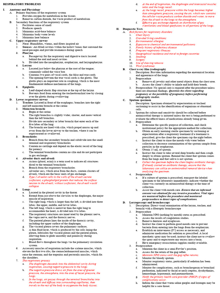 Respiratory Problems | PDF