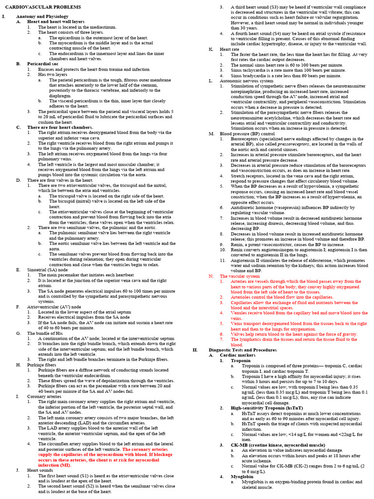 Cardiovascular Problems | PDF | Heart | Atrium (Heart)