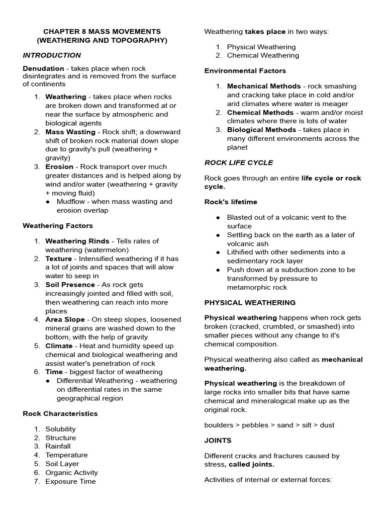 G8 Outline | Download Free PDF | Weathering | Rock (Geology)