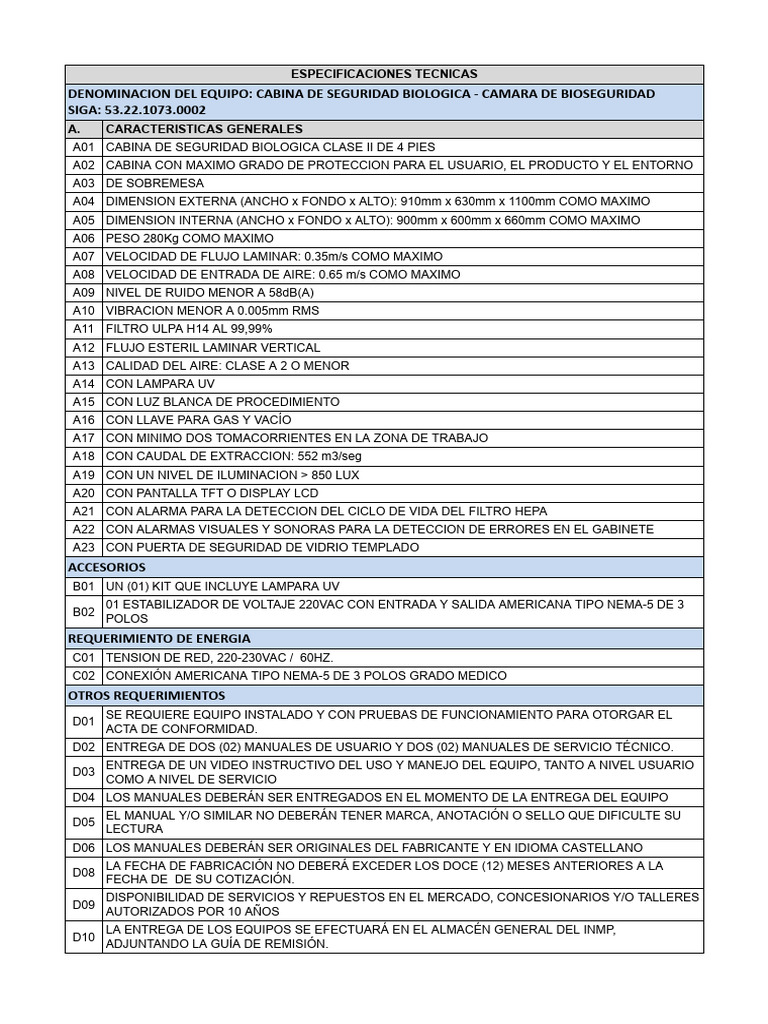 Cabina de Seguridad Biológica Clase II | PDF