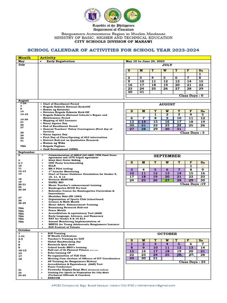 Final CSDM School Calendar 2023 2024 | PDF