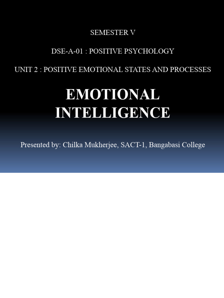 Emotional Intelligence | PDF | Emotional Intelligence | Emotions