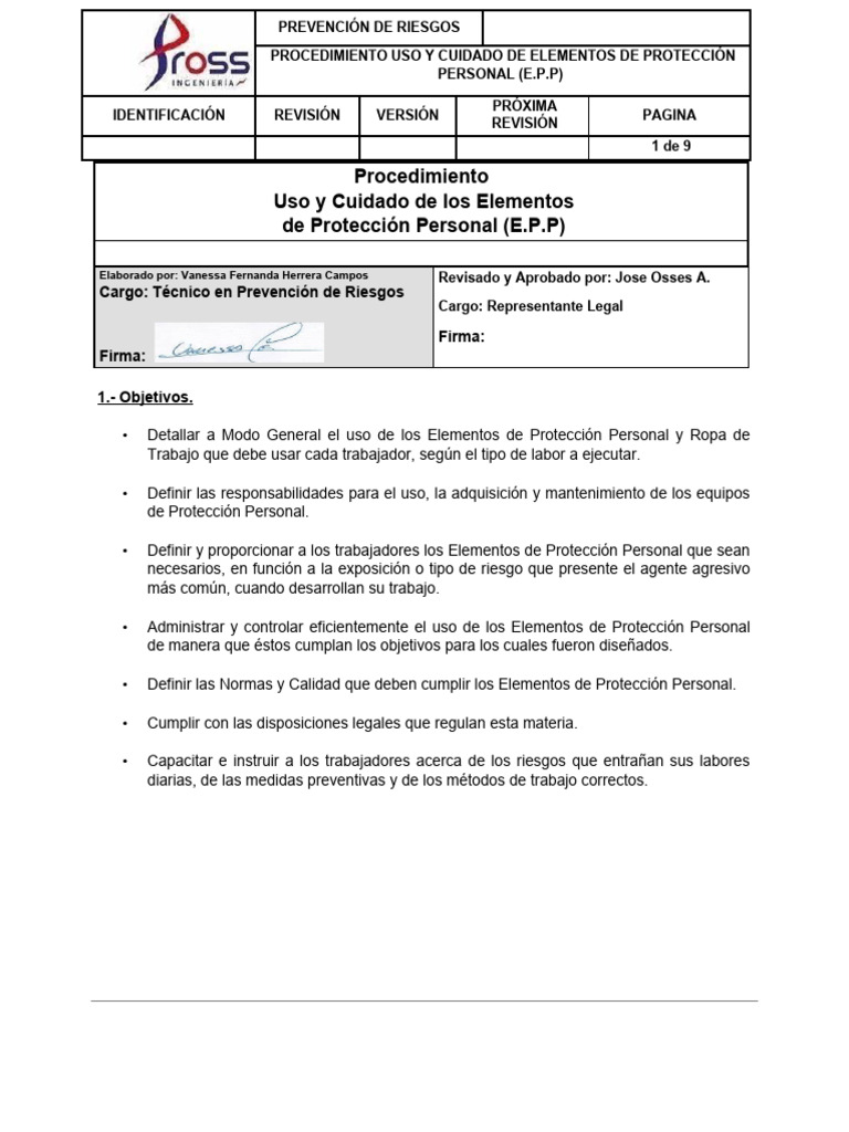 7 Procedimiento de Adquisicion, Almacenamiento Entrega de Epp PROSS | PDF | Business