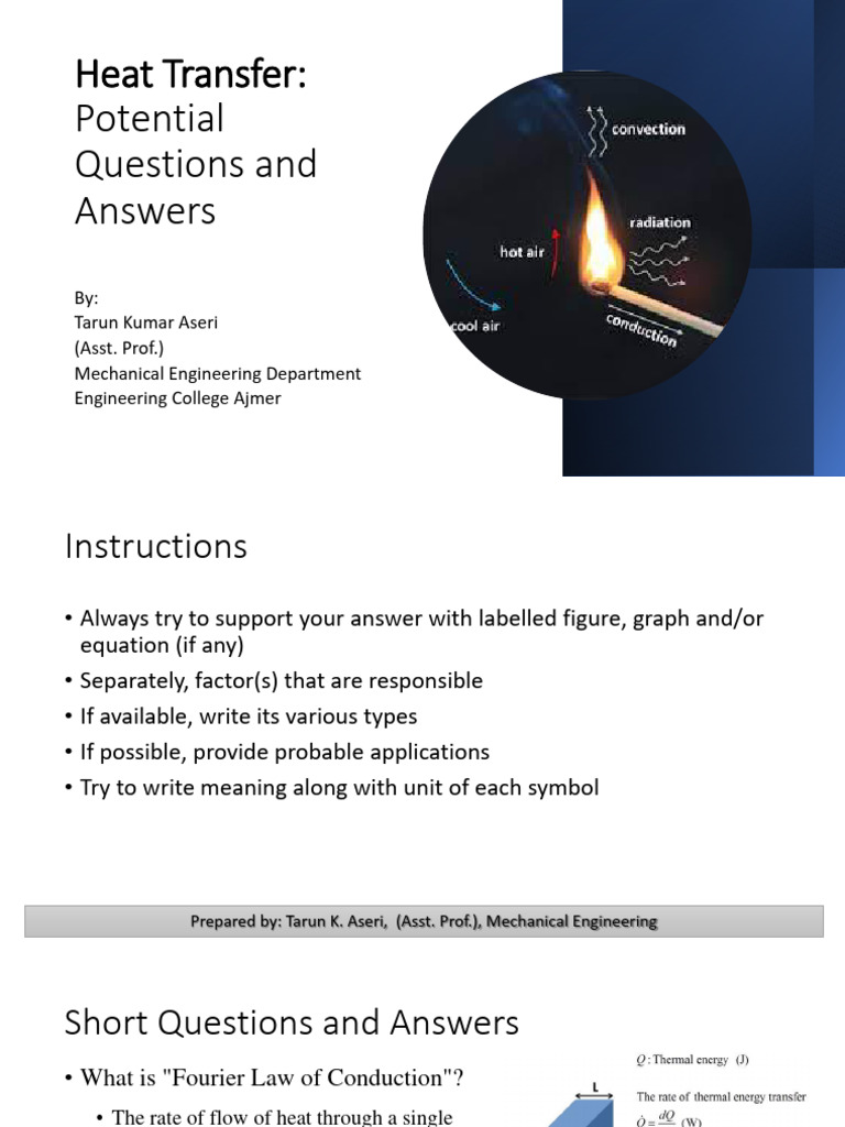 Heat Transfer Q&A for Engineers | PDF | Heat Transfer | Thermal Conduction