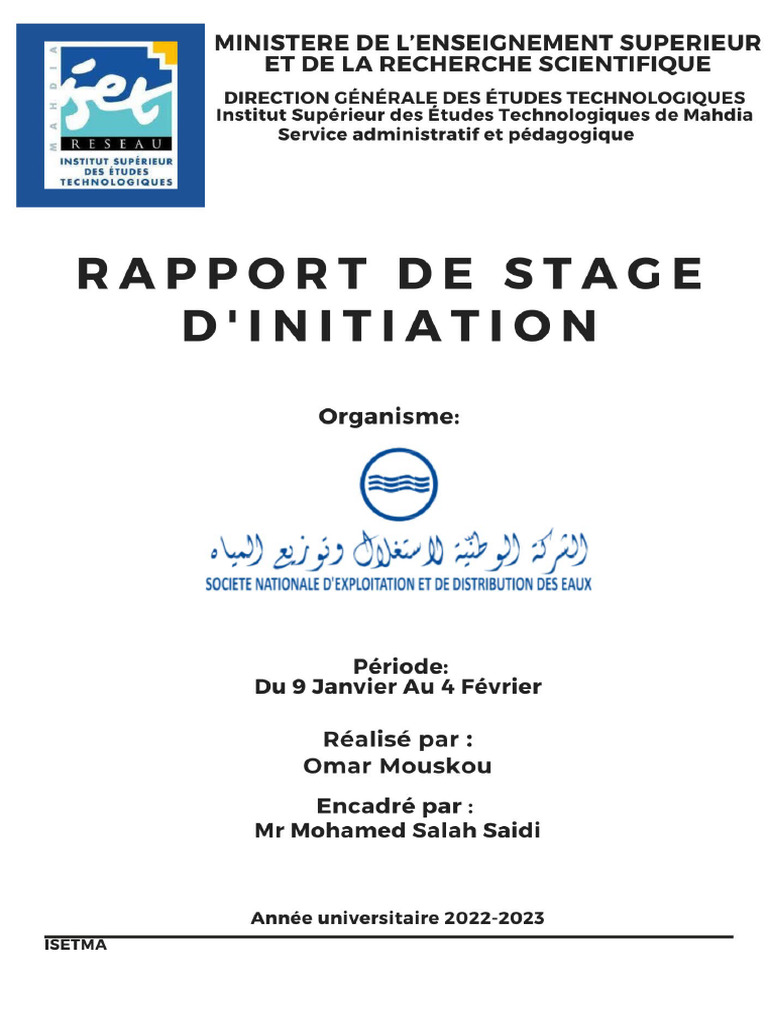 Rapport de Stage | PDF