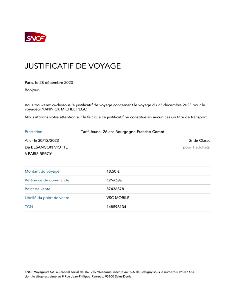 Billet SNCF | PDF