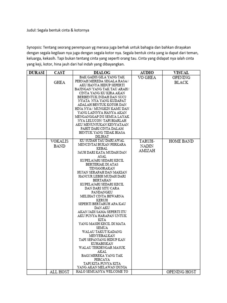 Naskah Dramus X Variety Show | PDF