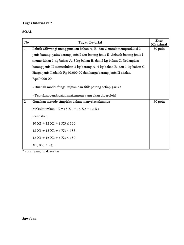 Tugas 2 Riset Operasi | PDF