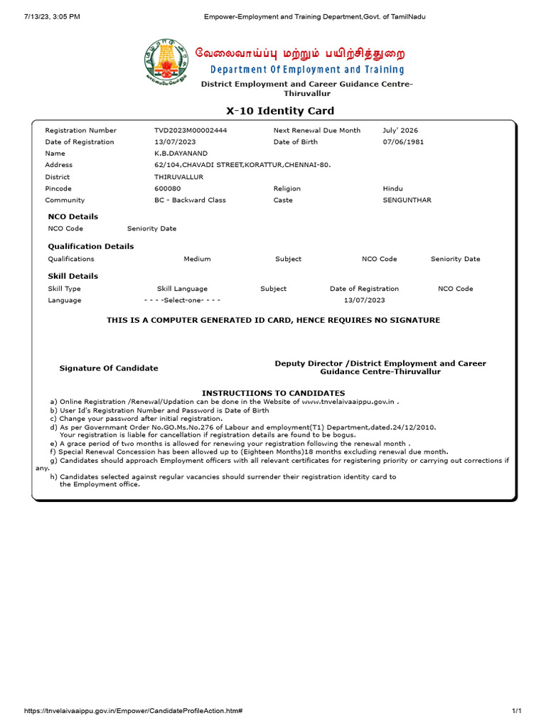 Empower-Employment and Training Department, Govt. of TamilNadu | PDF ...