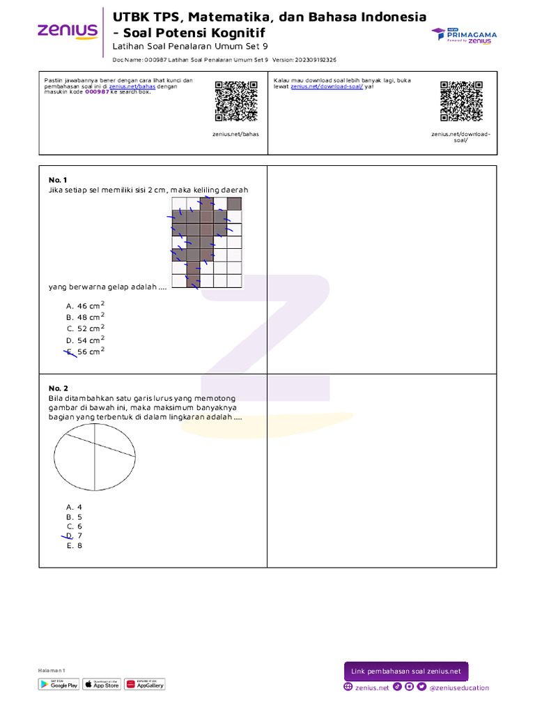 Latihan Soal Penalaran Umum Set 9 | PDF | Metode & Bahan Ajar
