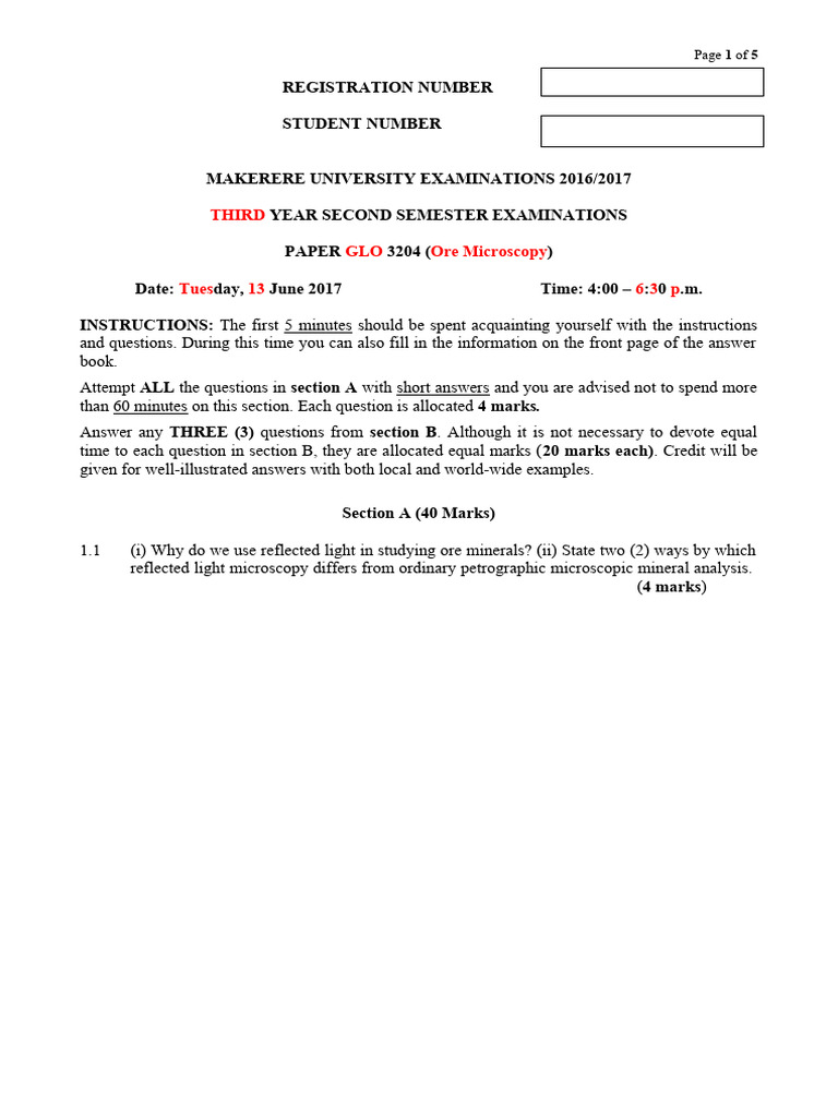 GLO 3204 Ore Micros | PDF