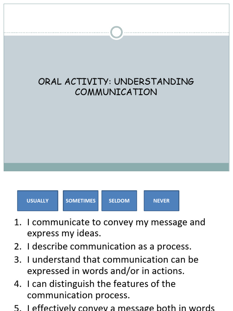 Oral Communication (Grade 11) | PDF | Communication | Nonverbal Communication