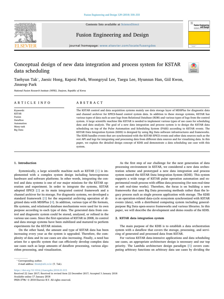 Conceptual Design of New Data Integration and Process - 2018 - Fusion Engineerin | PDF | Apache ...