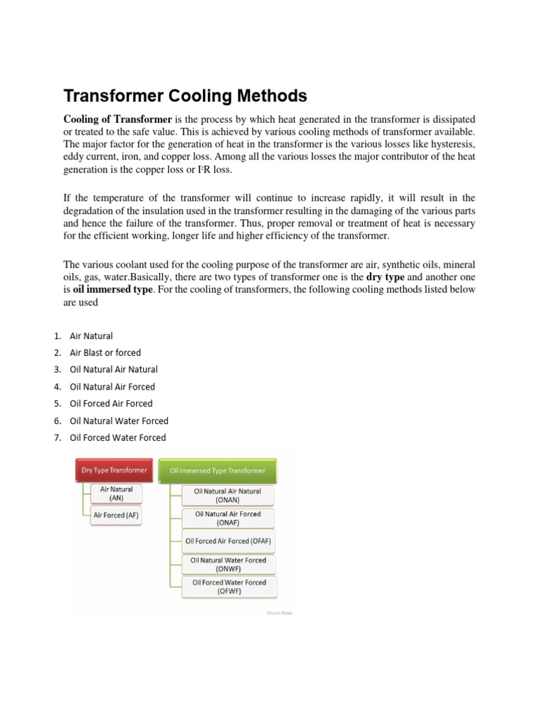 Lecture 2-1 Cooling Methods of A Transformer | PDF