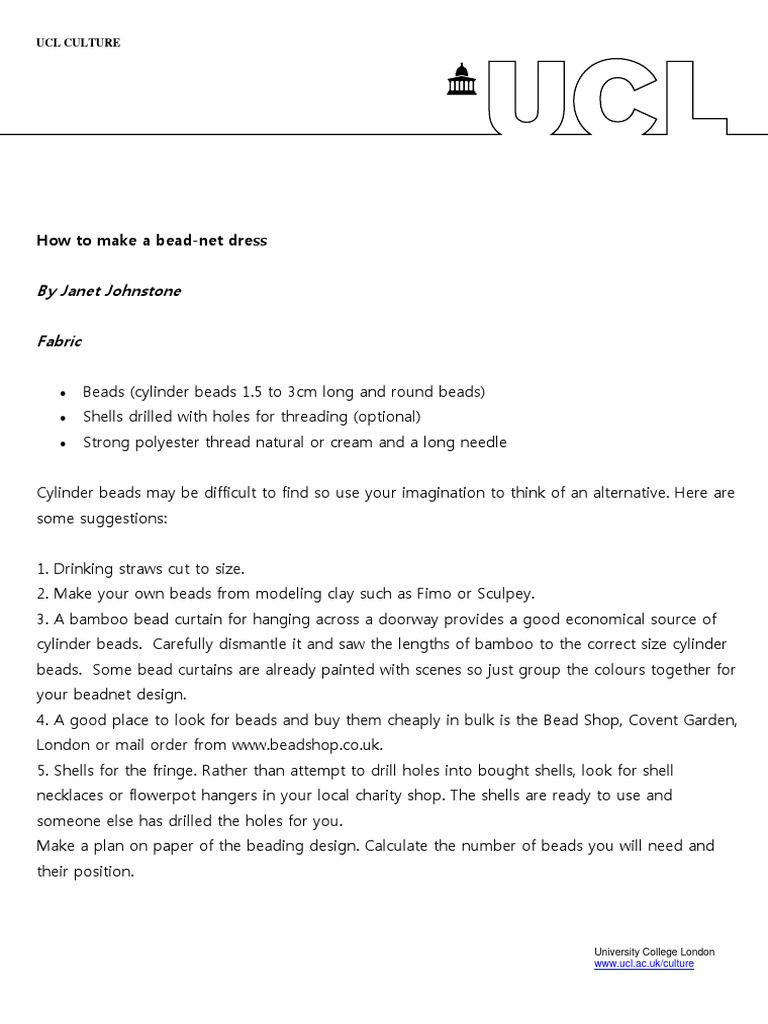 How To Make A Bead Net Dress Pdf Bead Knot