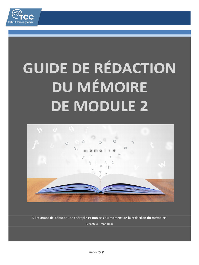 Guide Memoire M2 - Année Universitaire | PDF