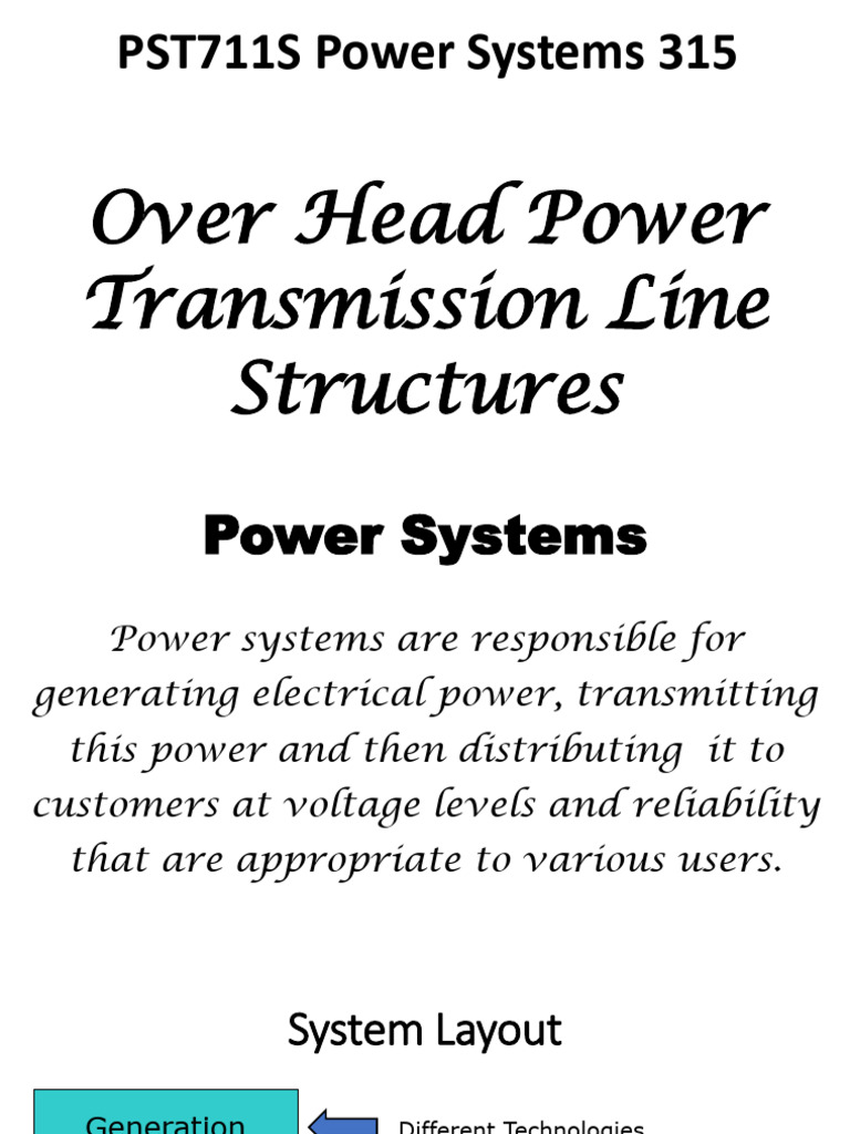 Power Systems: Transmission Line Overview | PDF | Electric Power ...