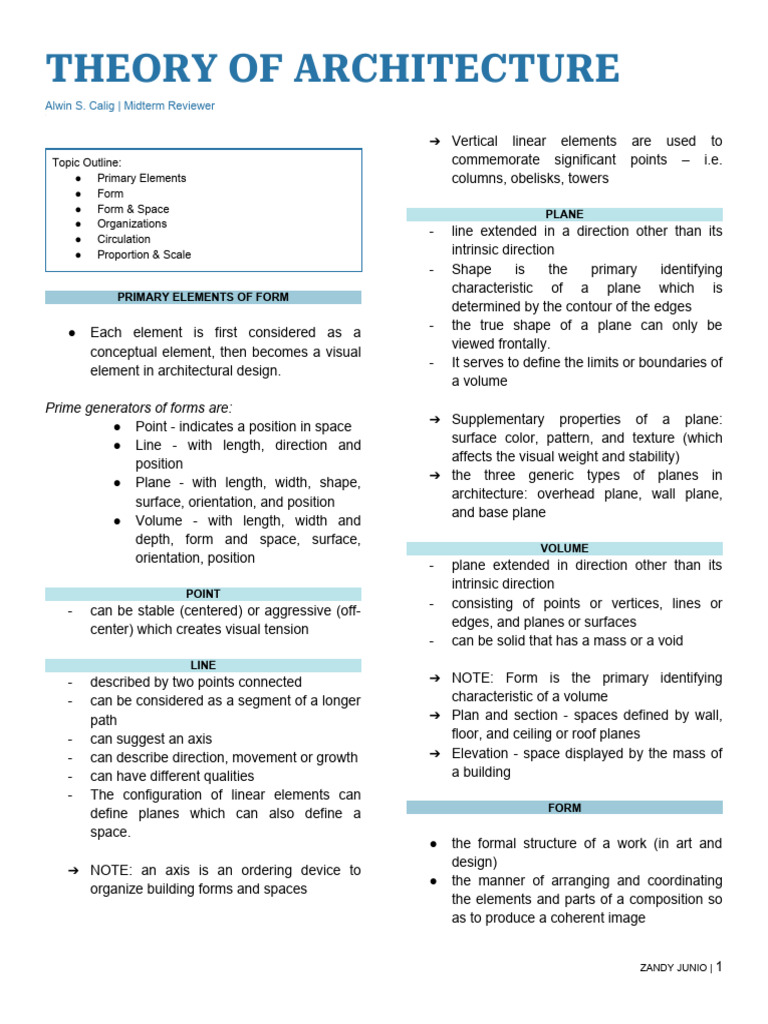 Toa Summary Notes | PDF | Geometric Shapes | Classical Geometry