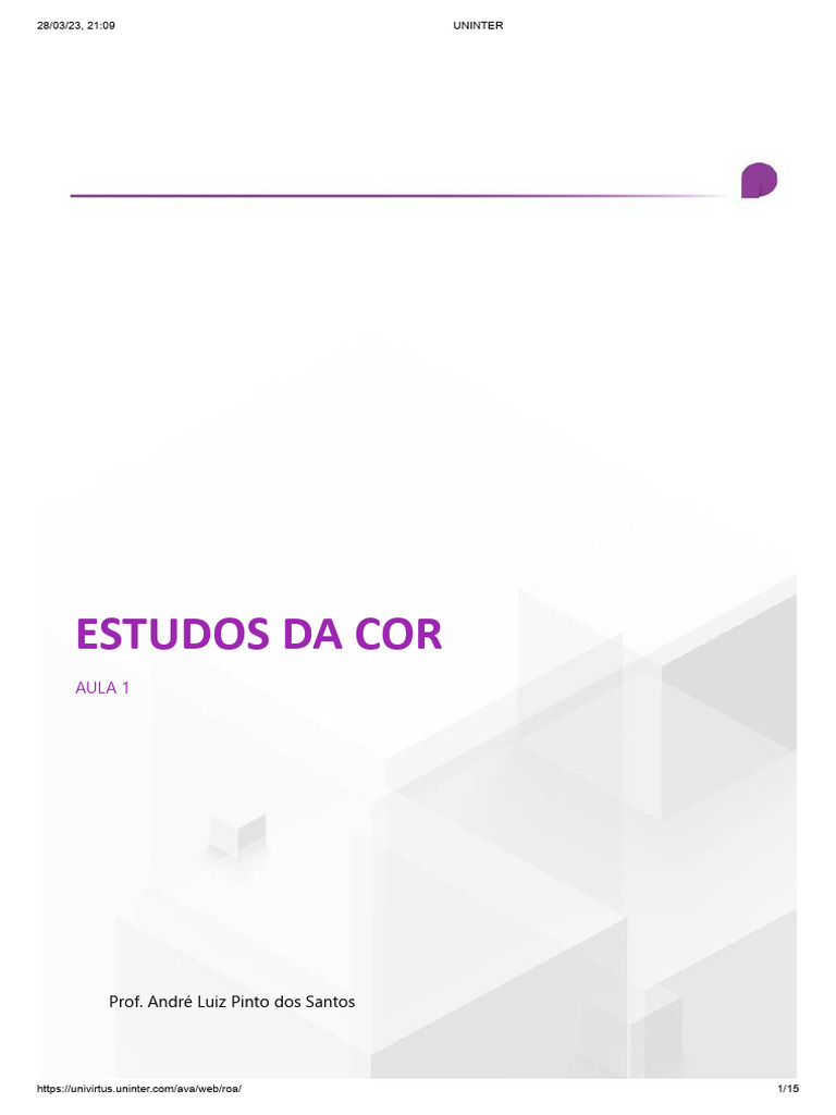 Estudo da Cor e Percepção Visual | PDF | Cor | Luz