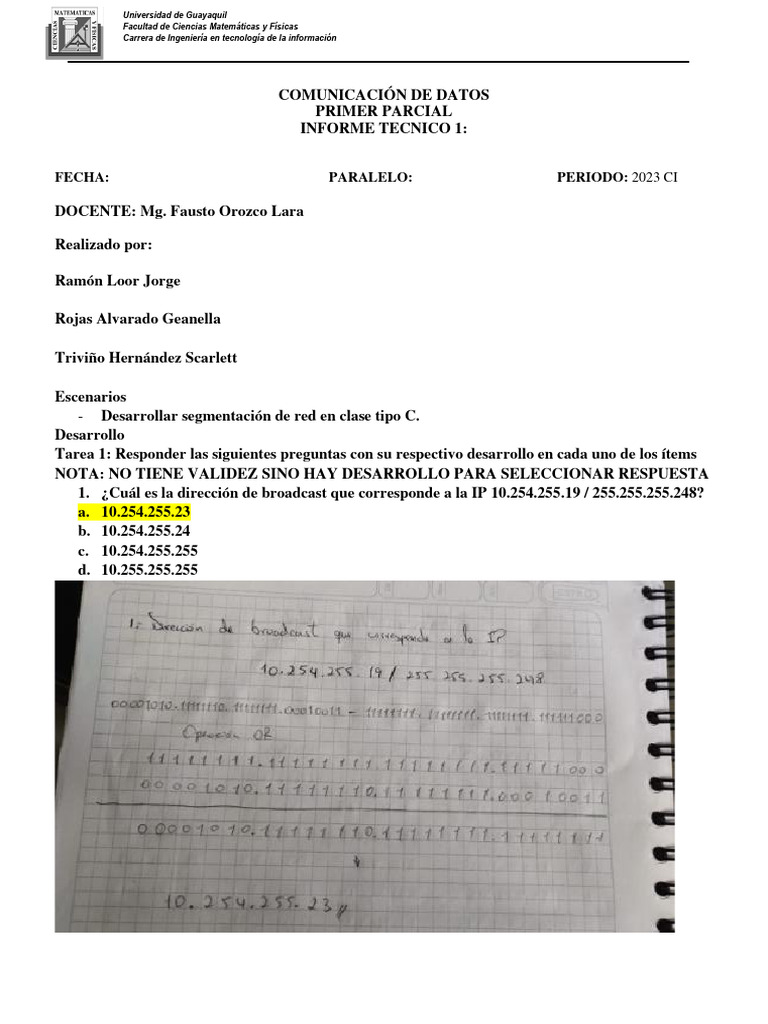 MA34 - G5-Subnetting Clase A | Descargar gratis PDF | Dirección IP ...