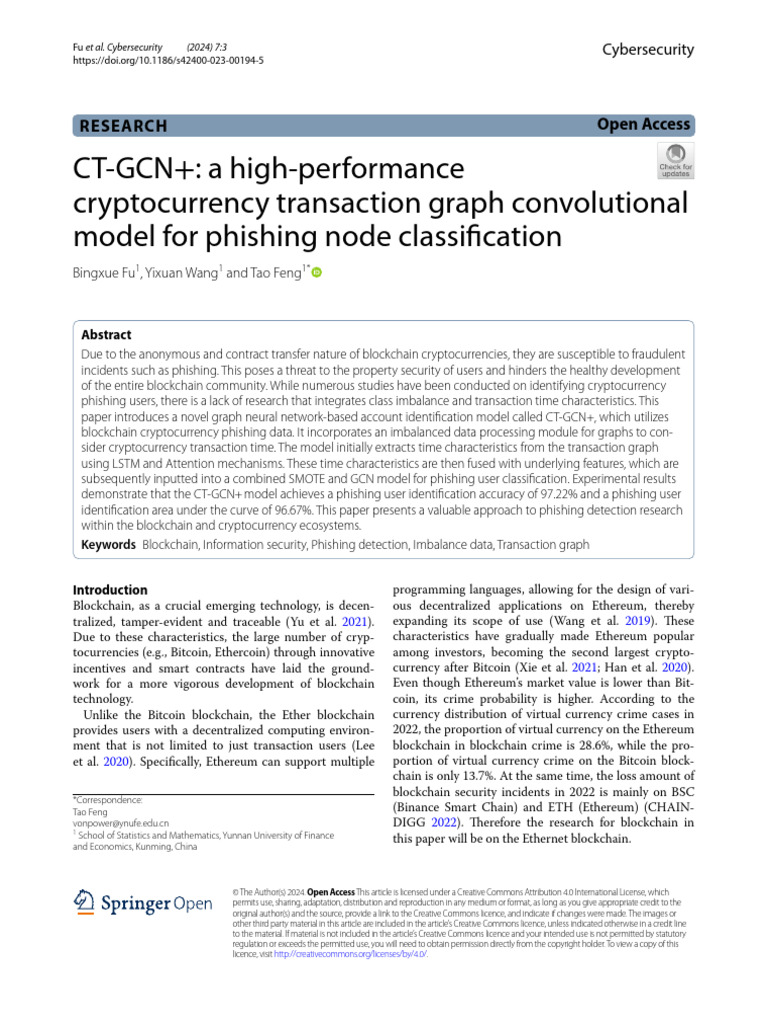 CT-GCN +: A High-Performance Cryptocurrency Transaction Graph Convolutional Model For Phishing ...