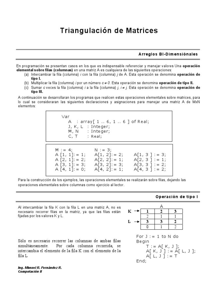 Triangulacion | Matriz (Matemáticas) | Determinante