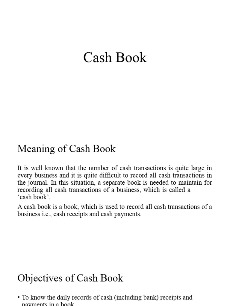 Cash Book | PDF | Debits And Credits | Payments