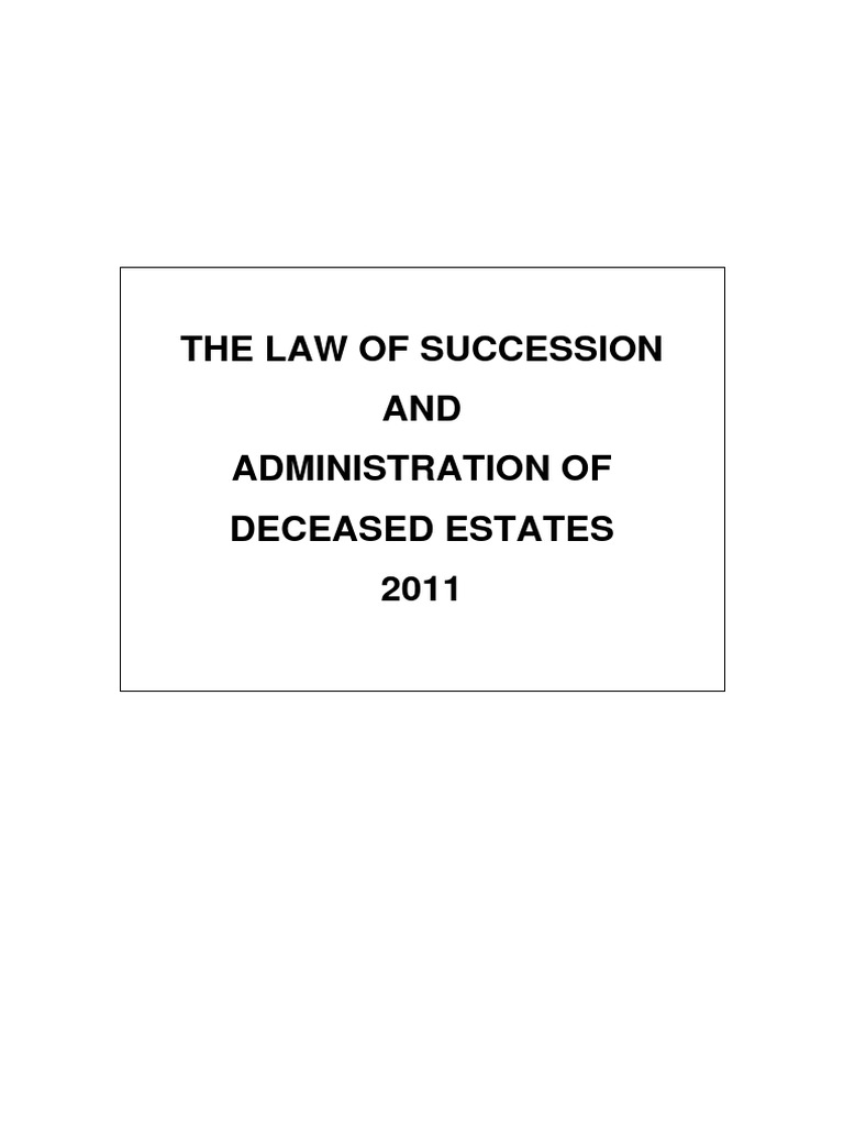 Law of Succession and Administration of Estates | PDF | Educational ...