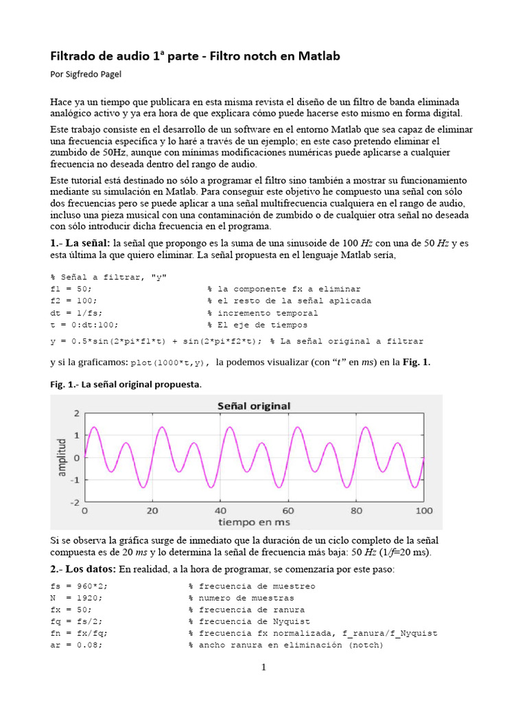 Filtrado de Audio 1a Parte | PDF | Frecuencia | Acústica