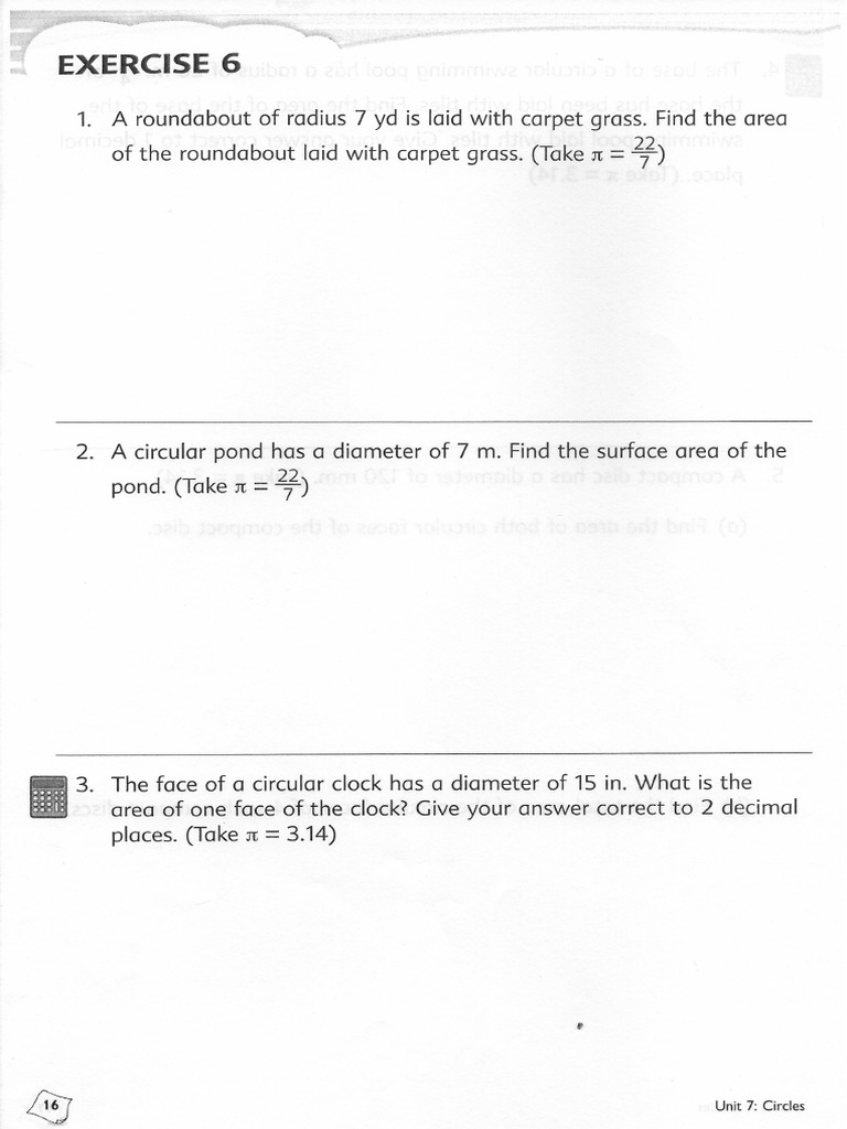 Year 6 Circles Worksheets (Nov 13th) | PDF