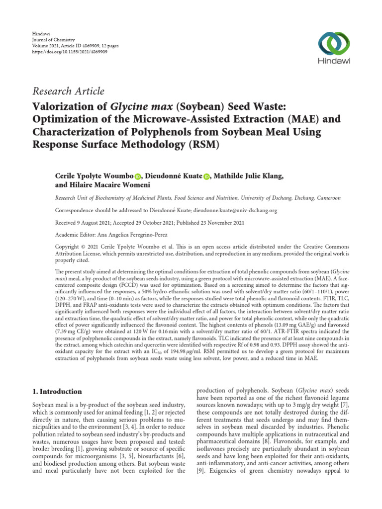 Cerile Ypolyte Woumbo Et Al.2021 | PDF | Polyphenol | Thin Layer ...