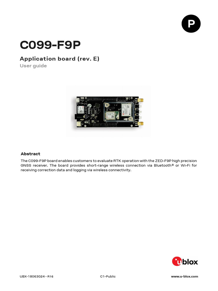 C099 F9P AppBoard - UserGuide - UBX 18063024 | PDF | Business