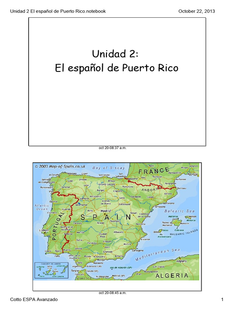 Unidad 2 Avanzado El Español de Puerto Rico PDF | PDF