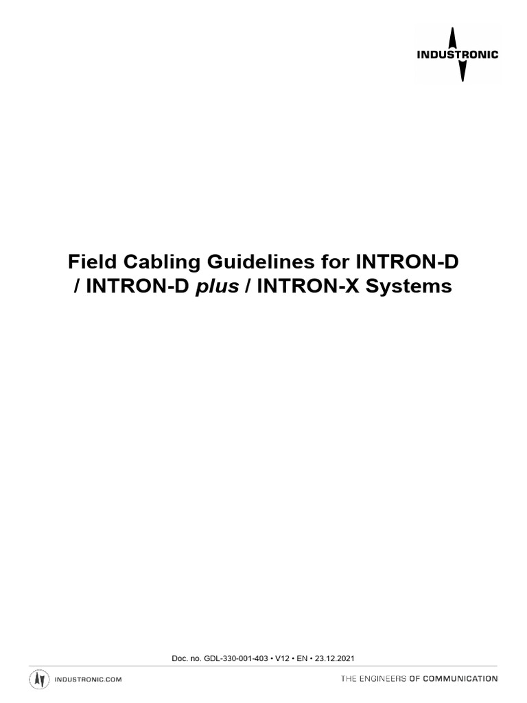 Field Cabling Guidelines For INTRON-D / INTRON-D Plus / INTRON-X ...