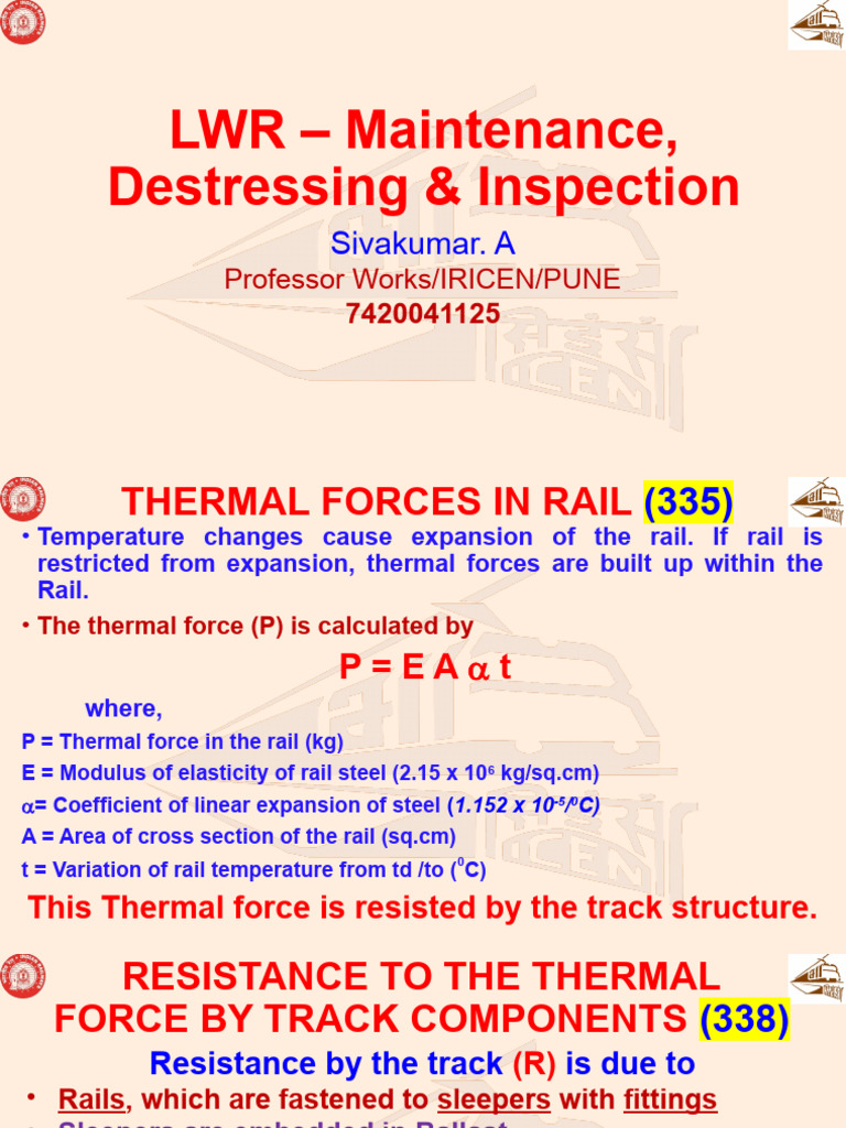 LWR Maintenance, Destressing and Inspection | PDF