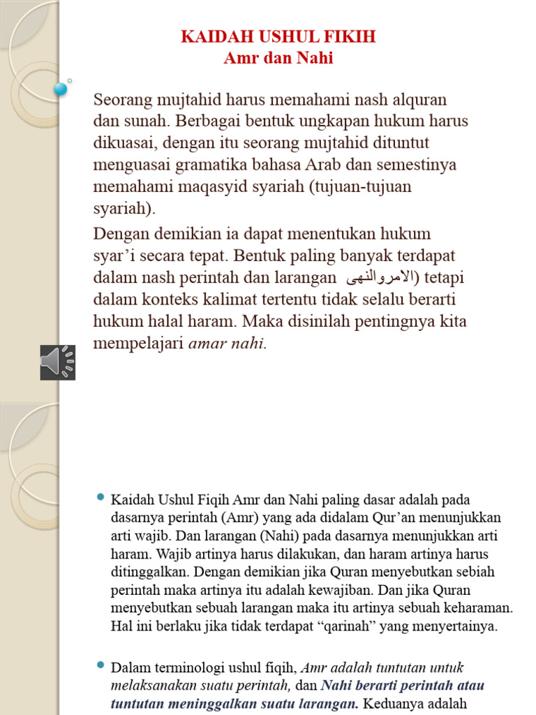 Kaidah Ushul Fikih: Amr dan Nahi | PDF