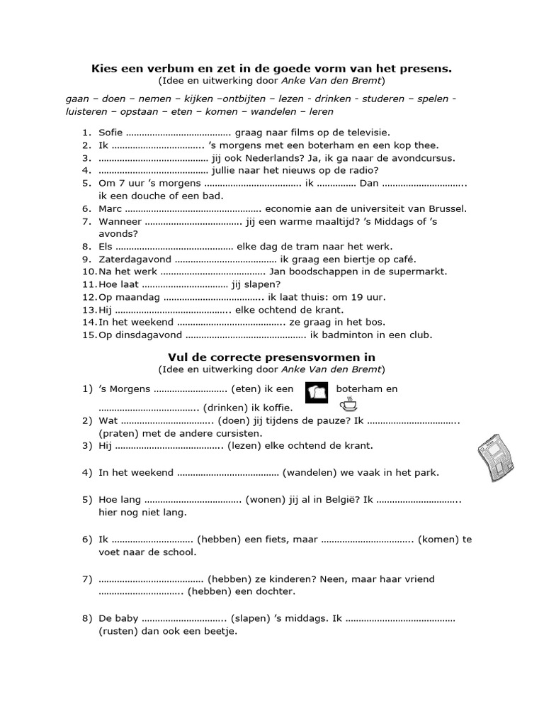 Oefeningen Presens Met Correctie | PDF