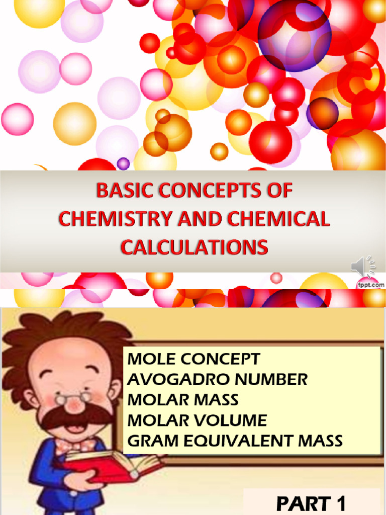 Basic Concepts of Chemistry-Mole, Avo, Molar Volume, Molar Mass | PDF