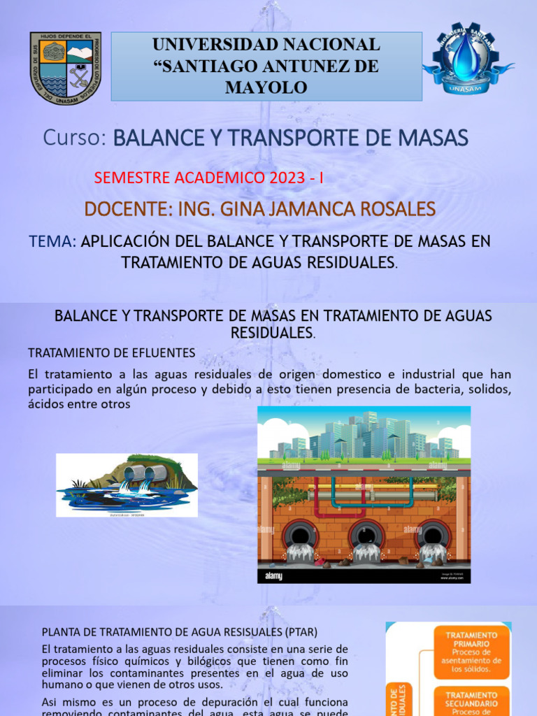 Sem 7 Balance Masa en Lodos Generados en Ptar | PDF | Aguas residuales | Tratamiento de aguas ...