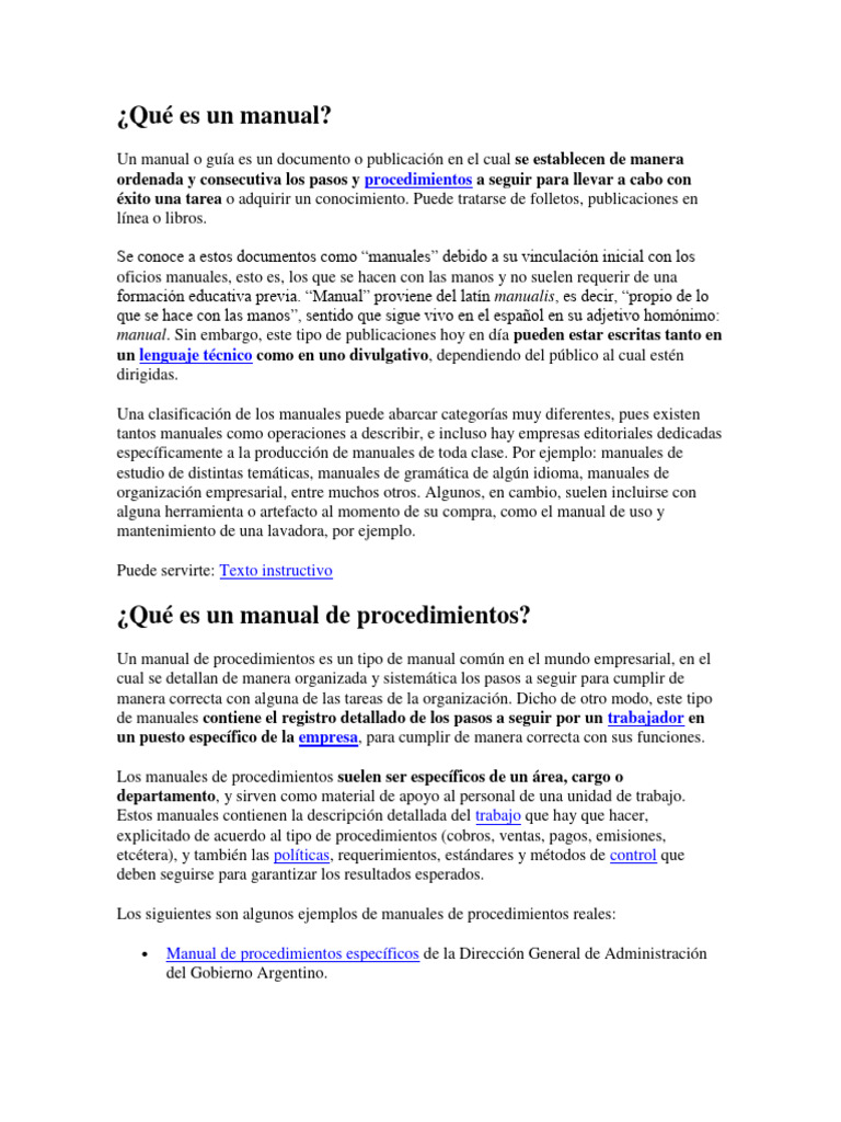Definición y tipos de manuales | PDF