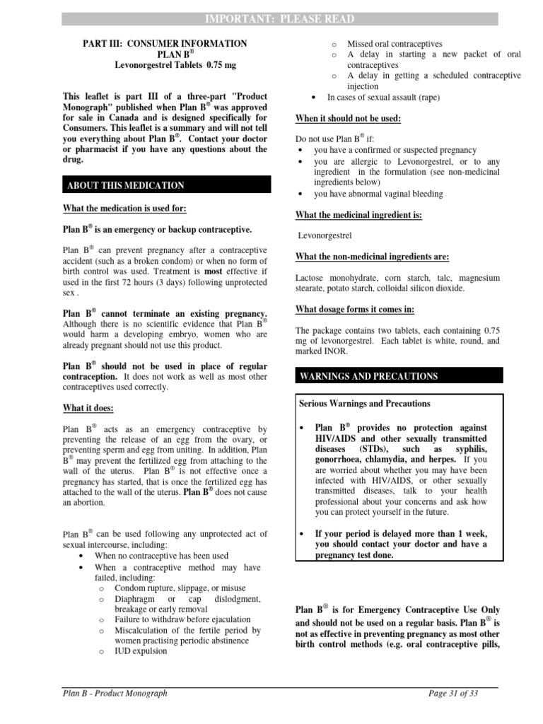 Case 2 - Plan B Monograph | Download Free PDF | Birth Control ...