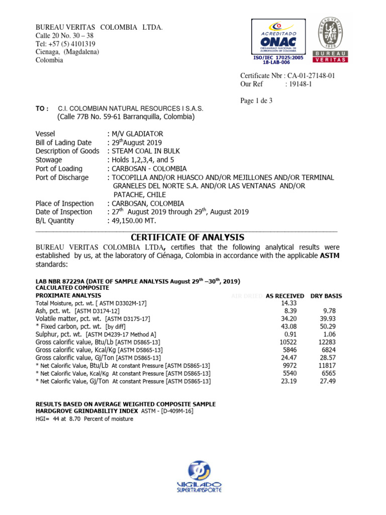 E-5582 COA Gladiator - CNR C3 - Replaced - 01-27148-02 (MV GLADIATOR) - All | PDF