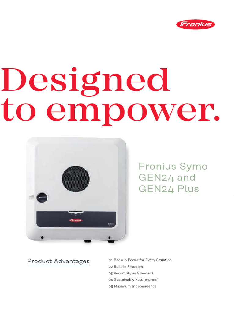 Fronius GEN24 Plus Inverter Datasheet | PDF