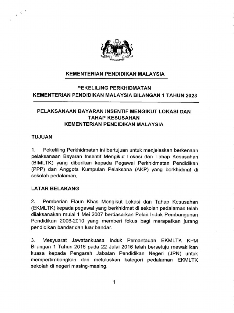 3-SLU Asrama-Pekeliling Perkhidmatan BIMLTK 2023 | PDF