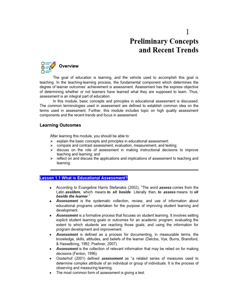 Module Assessment 1 | PDF | Educational Assessment | Teachers