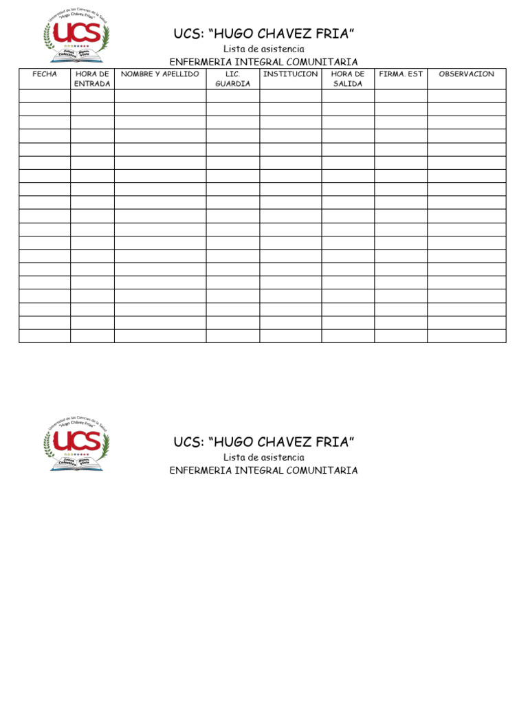 Formato Ucs Asistencia | PDF