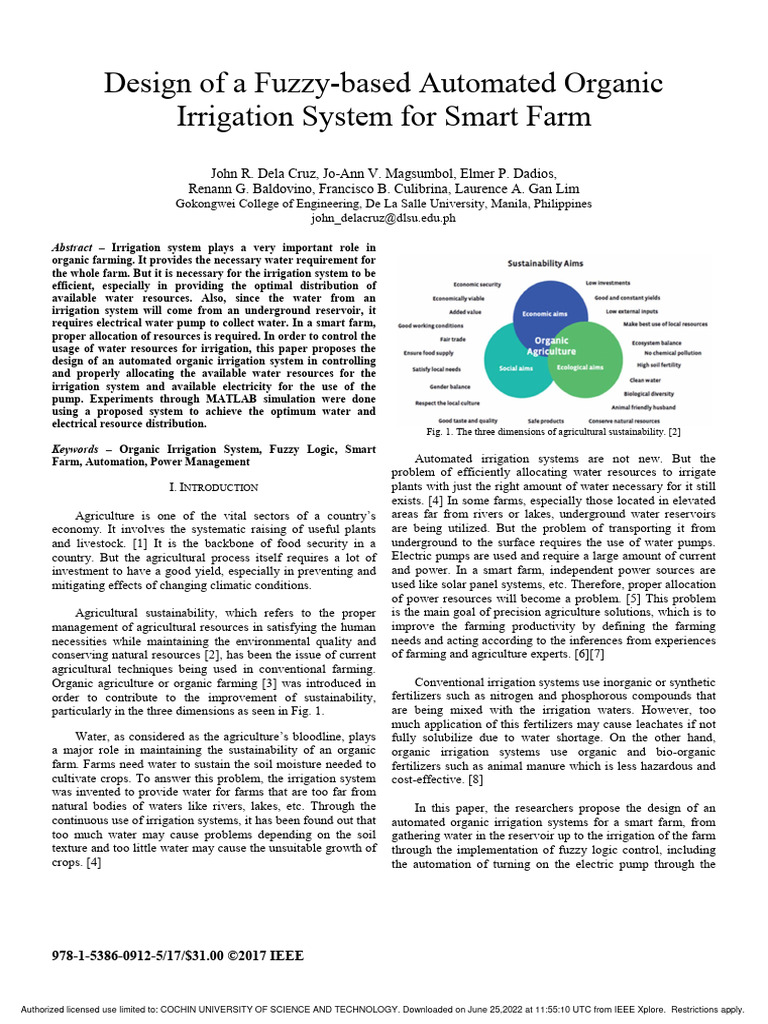 Design of A Fuzzy-Based Automated Organic Irrigation System For Smart ...