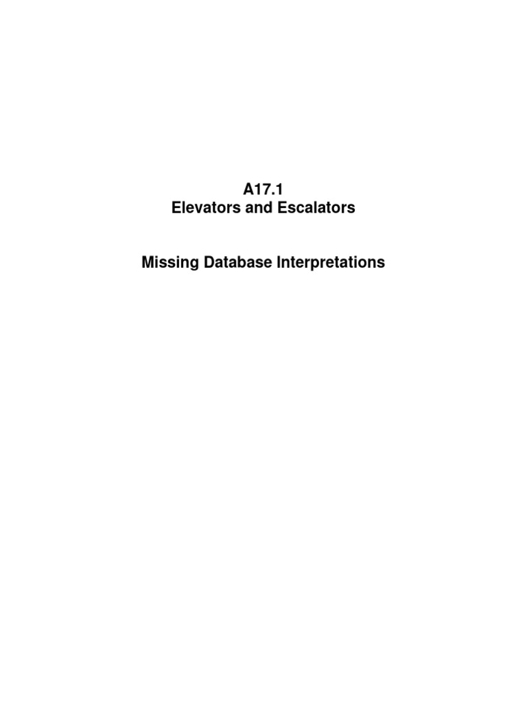 A17.1 Elevators and Escalators | PDF | Elevator | Screw