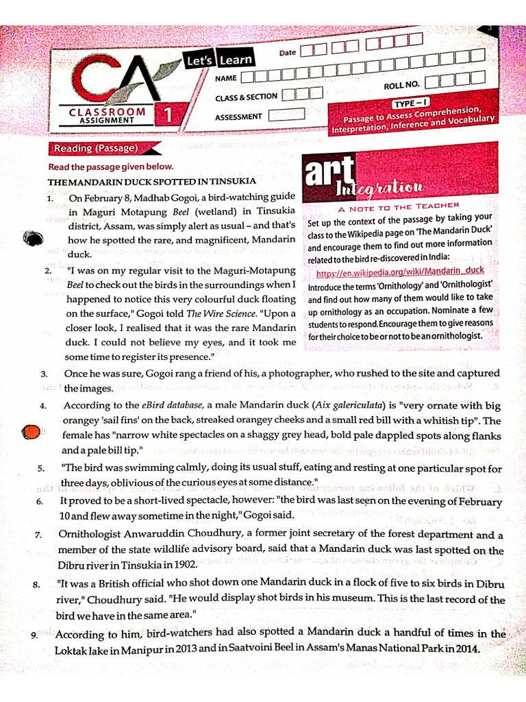 Unseen Passage 11th Class Discursive N | PDF