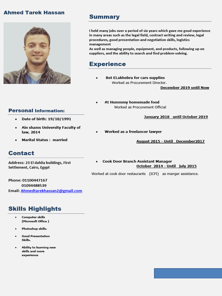 CV - Ahmed Tarek | PDF | Business